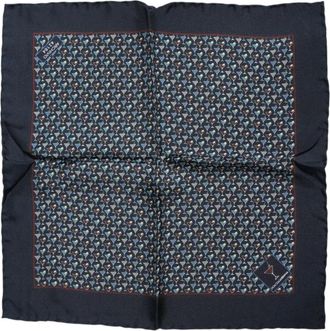 Dolce & Gabbana Homme, Accessoires, Bleu, Taille: ONE Size Cocktail Silk Square Foulard Scarf