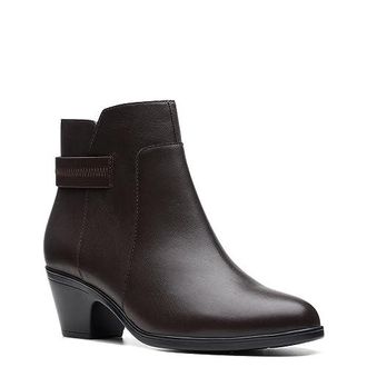 Clarks Bottines Emily 2 Holly pour femme, Cuir Brun foncé, 42 EU