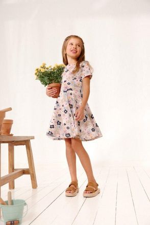 People Wear Organic Sommerkleid mit Bl&uuml;tenmotiv, aus Bio-Baumwolle GOTS zertifiziert