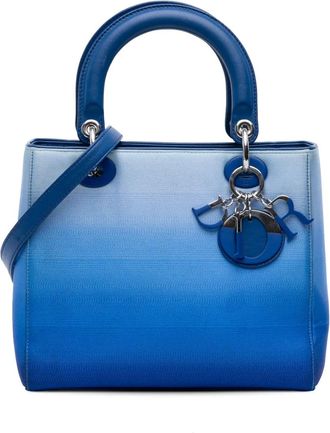 Dior sac à bandoulière médium Ombre Lady Dior (2012) - Bleu