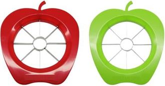 Fackelmann 42015 Coupe pomme, tranche-pomme en quartier, découpe pomme, Acier inoxydable, Plastique, Vert, Rouge, 16 x 14 x 1,5 cm