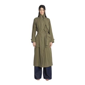 Aspesi Femme, Manteaux, Vert, Taille: 42 FR Trench en coton