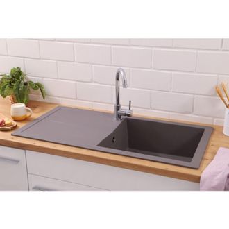 Respekta vier de cuisine &agrave; encastrer &Eacute;vier Granit Mineralite 100 x 50 cm Gris