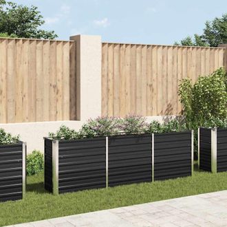 vidaXL Vidaxl - Lit sur&eacute;lev&eacute; de jardin Acier galvanis&eacute; 240x40x77 cm Anthracite