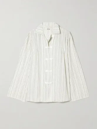 Bode Chemisier En Flanelle De Coton À Rayures Electric - Écru