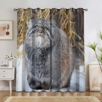 Generic Verdunkelungsvorhang Charmant Thermovorhang K&auml;lteschutz Kaninchen Blickdicht &Ouml;senschal f&uuml;r Gardinen Wohnzimmer & Schlafzimmer H 260 x B 300 cm 2er Set