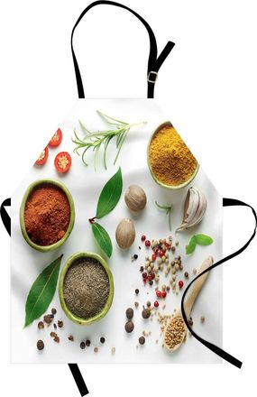 Abakuhaus Bunt Kochschürze, Gewürze und getrocknete Lebensmittel, Höhenverstellbar Klare Farben ohne verblassen, Aus Weiß und Multicolor