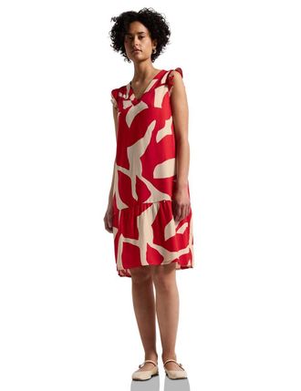 Street One Damen A144516 Gemustertes Tunika-Kleid, Glory Red, 42