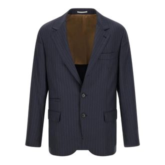 Brunello Cucinelli Nadelstreifen-Blazer aus Schurwolle - - Jackets - Herren - Blau - M