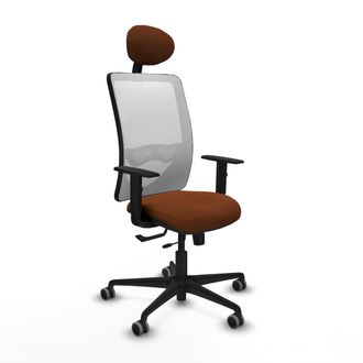 Piqueras y Crespo Schreibtisch mit Rollen Zulema mit 1D-Armen, h&ouml;henverstellbarer Lendenwirbelst&uuml;tze und festem Kopfteil, ausgestattet mit Syncro/Traslack und Schneides