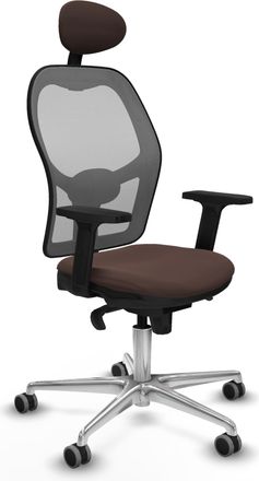 Piqueras y Crespo Stuhl mit Lendenwirbel- und Nackenst&uuml;tze mit 2D-Armlehnen und festem Kopfteil, ausgestattet mit Sincro 5 Positionen und injiziertem Schaum. Mit Rollen