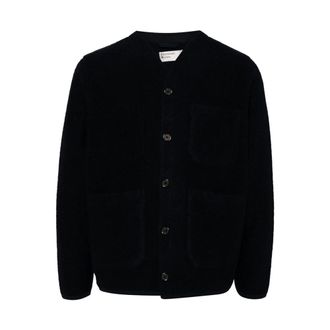 Universal Works Homme, Pulls, Bleu, Taille: S Cardigan en m&eacute;lange de laine bleu marine