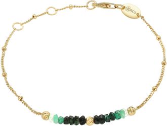 OrusBijoux Bracelet Argent Dor&eacute; Pierres Pr&eacute;cieuses &eacute;meraude V&eacute;ritable