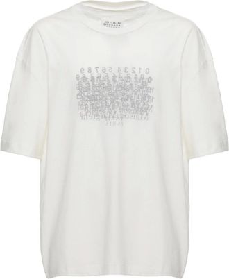 Maison Margiela Homme, Tops, Blanc, Taille: S T-shirt Num&eacute;rique