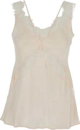 Pinko Pinko, Femme, V&ecirc;tements de nuit et de d&eacute;tente, Rose, Taille: 40 FR Top en dentelle &agrave; col en V