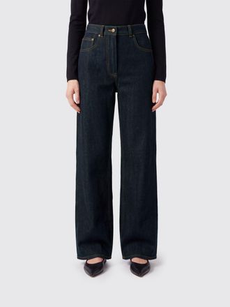 Thom Browne High-Waist Wide-Leg-Jeans aus marineblauem Baumwolldenim