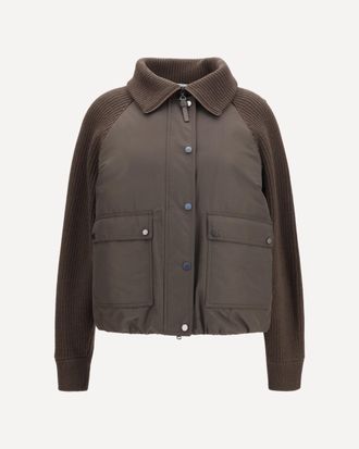 Brunello Cucinelli Down Jacket with wool sleeves Female 46