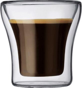 Bodum ASSAM 2-teiliges Kaffeeglas-Set (Doppelwandig, Mundgeblasen, Spülmaschinengeeignet, 0,1 liters) transparent, 0,1L, 4554-10
