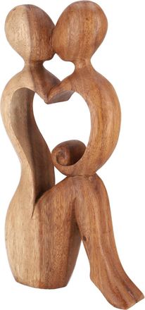 Guru Shop Holzfigur, Statue, Deko Objekt Feng Shui 30 cm - Liebe/Hellbraun