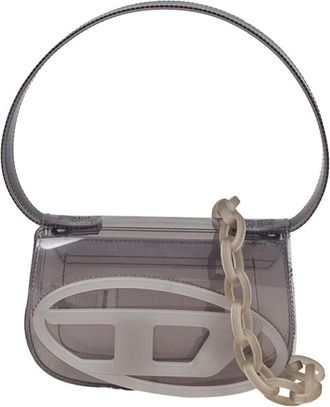 Diesel Femme, Sacs, Gris, Taille: ONE Size Sac bandouli&egrave;re embl&eacute;matique 1DR