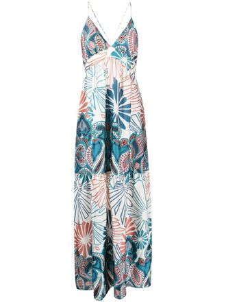 BA&SH Kleid mit Blumenmuster - Blau