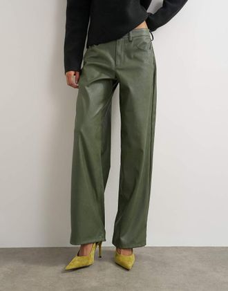 Topshop pantalon cintr&eacute; vert