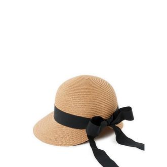Au Printemps Paris Chapeau en paille &agrave; neoud