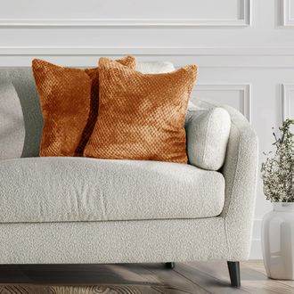 Decoking 2tlg 2 Kissenbez&uuml;ge 45x45 cm Mikrofaser Rei&szlig;verschluss Fleece Kissenh&uuml;llen Fuchsrot Henry