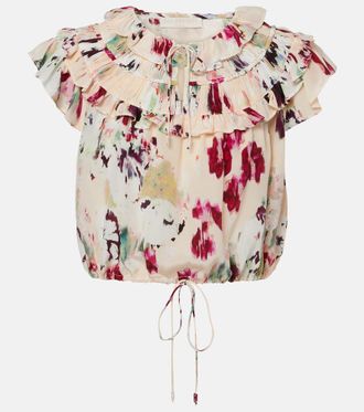 Ulla Johnson Cropped-Top Eleonore aus Cr&ecirc;pe de Chine aus Seide