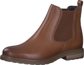 Tamaris Femme Bottines, Dame Bottines Chelsea,Demi-Bottes,Bottines,Bottes de Glisse,Plat,Nut Leather,39 EU