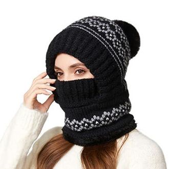 Generic Chapeaux dhiver pour femmes,Couvre-t&ecirc;te r&eacute;glable coupe-vent tricot&eacute; - Bonnet dhiver &eacute;pais pour femmes Bonnet tricot&eacute; chaud | Convient pour le ski, lut