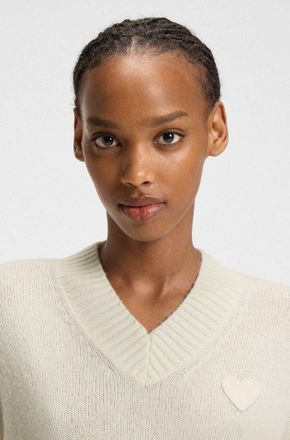 HUGO BOSS Strickpullover Scutie in Cropped-L&auml;nge, Schurwoll-Anteil, Relaxed Fit