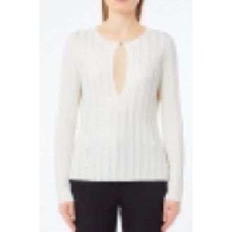 Liu Jo Femme, Pulls, Beige, Taille: 38 FR Tricot &agrave; Col Rond