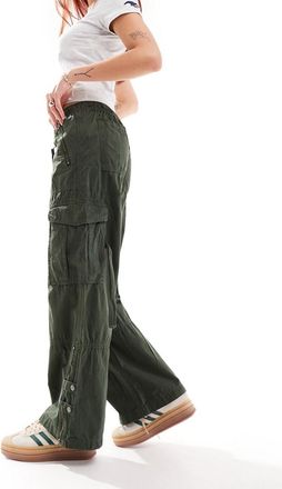 Superdry Pantalon cargo large à taille basse - Vert olive