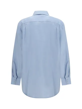 Alemais Womens Grace Shirt Pale Blue Linen