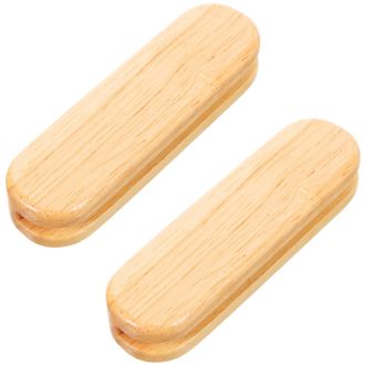 Amosfun Bratpfannengriffe 2 St&uuml;ck Hitzebest&auml;ndige Gummiholz Topfgriff&uuml;berz&uuml;ge f&uuml;r Koreanische Grillpfanne und Wok Anti Verbr&uuml;hend