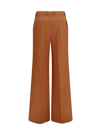 Chlo&eacute; Womens High-Waisted Flared Cotton Pants Tannish Red Trousers
