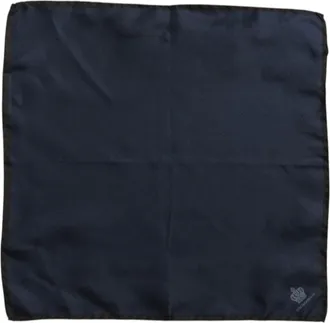 Dolce & Gabbana Blue Dg Crown Silk Square Men Foulard Scarf