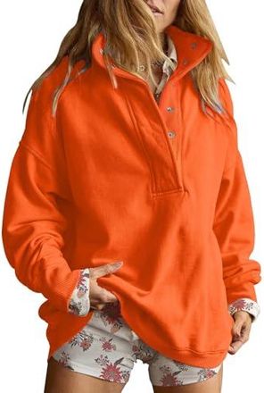 Generic Pull surdimensionné pour femme Grande taille - Sweat-shirt avec poches pour femmes - Veste de sport à capuche, pulls longs avec poches, vêtements de s