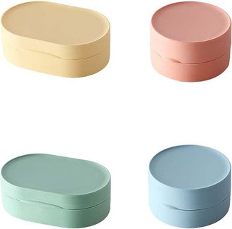 Generic Reise-Seifenschalen 4 Stück Seifendose Reise Wasserdicht Seifenschale mit Deckel Seifenbox Festes Shampoo Kunststoff Seife Box Kleine Aufbewahrungsbox