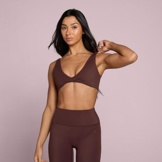 MyProtein Brassi&egrave;re de sport MP Tempo noeud frontal femme - Fudge - XL