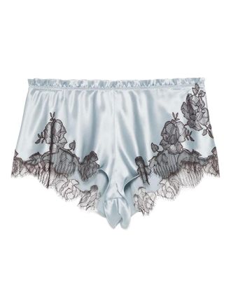 Carine Gilson Shorts aus Satinseide - Blau