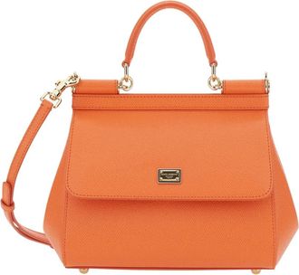 Dolce & Gabbana Femme, Sacs, Orange, Taille: ONE Size Small Sicily Handbag