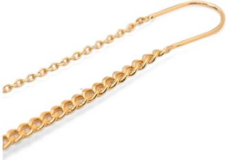 Elisabetta Franchi Logo Pendant Crystal Threader Earrings - Gold
