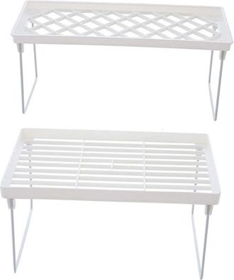 SOLUSTRE 2stücke Faltbares Aufbewahrungsregal Für Schreibtisch Weiß Höhenverstellbar Faltbar Flexibles Büro Zubehör Zur Organisation Von Schreibwaren Und Klein