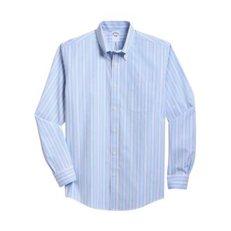 Brooks Brothers Regular Fit Non-Iron Baumwollhemd mit Button-Down-Kragen - - Shirts - Herren - Blau - XL