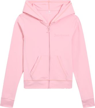 Juicy Couture Damen Ennis Hoodie Kapuzensweatjacke, Sweatjacke mit Kapuze und Rei&szlig;verschluss Kapuzenpullover, Juicy PINK, 38