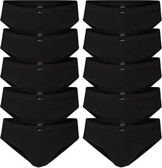 Götzburg GOTZBURG Lot de 10 Slips pour Homme en Coton Doux sans Ouverture, Noir (799), M