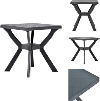 vidaXL Table de bistro Anthracite 70x70x72 cm Plastique - Table De Jardin - Table Bistrot - Mobilier De Jardin - Table Extérieure - Table Résistante Aux