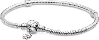 Pandora verspieltes G&auml;nsebl&uuml;mchen-Verschluss Schlangen-Glierderarmband in Sterling Silber mit Kristallen und Cubic Zirkonia Steinen Moments Collection, Gr&ouml;&szlig;e 
